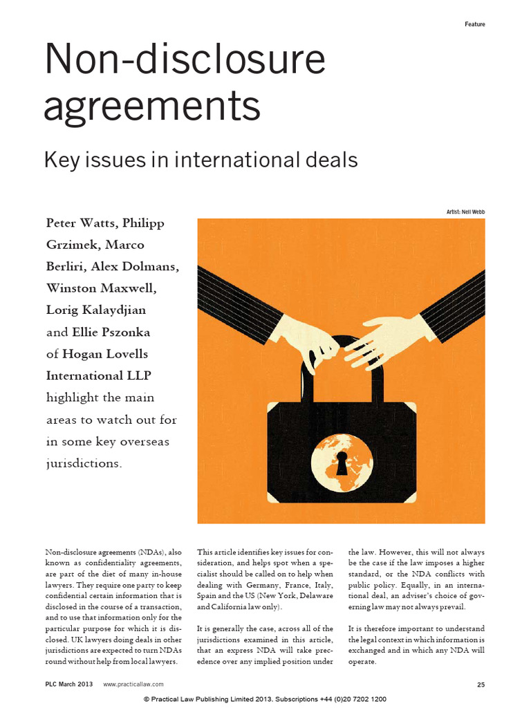 Nondisclosure agreements_pdf | PDF | Non Disclosure Agreement | Common Law Nondisclosure agreements_pdf | PDF | Non Disclosure Agreement | Common Law