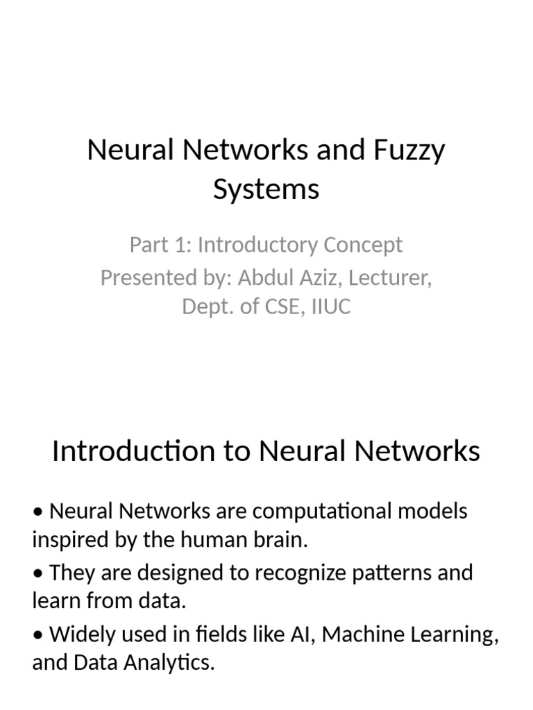 Neural Networks Introductory Concept | PDF