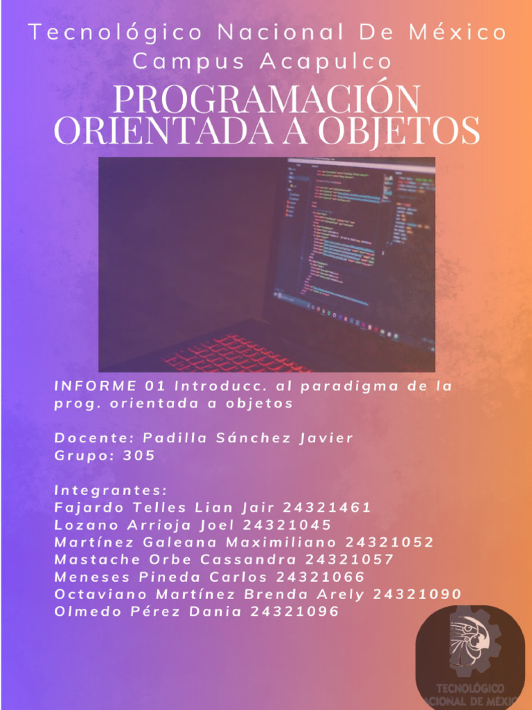 U1 INFORME 01 Introducc. al paradigma de la prog. orientada a objetos (1) | PDF | Herencia ...