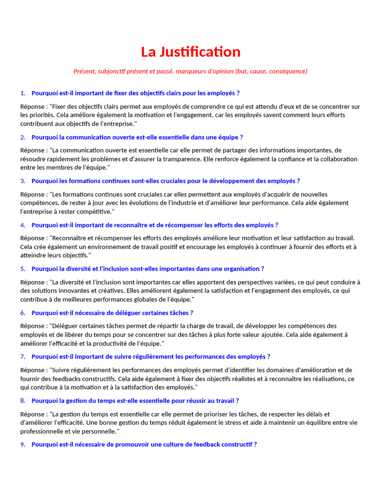 14 Justification | PDF | Business | Gestion des ressources humaines