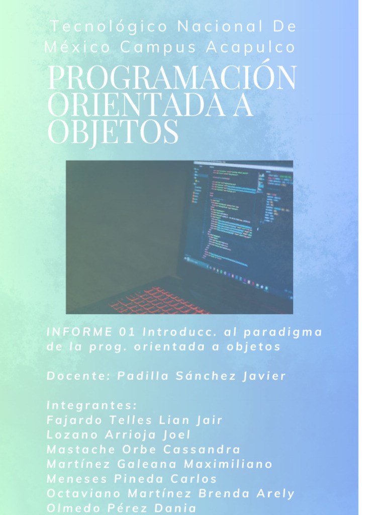 U1 INFORME 01 Introducc. Al Paradigma de La Prog. Orientada A Objetos | PDF | Objeto ...