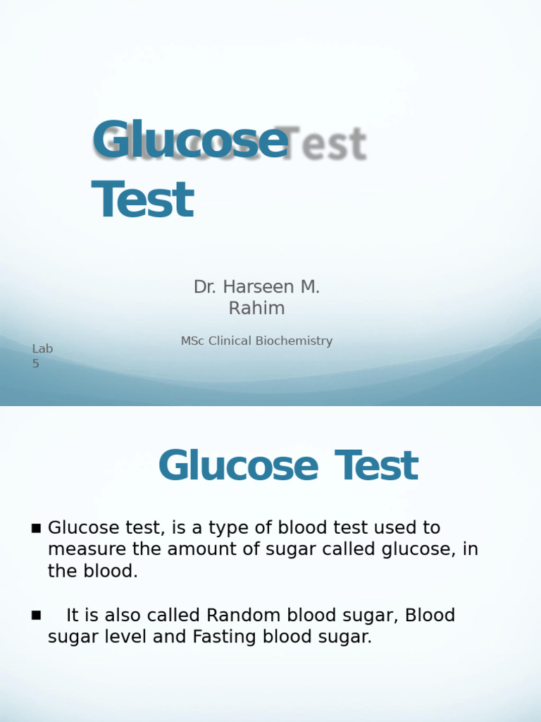 5th Practical Glucose Test | PDF | Glycated Hemoglobin | Diabetes