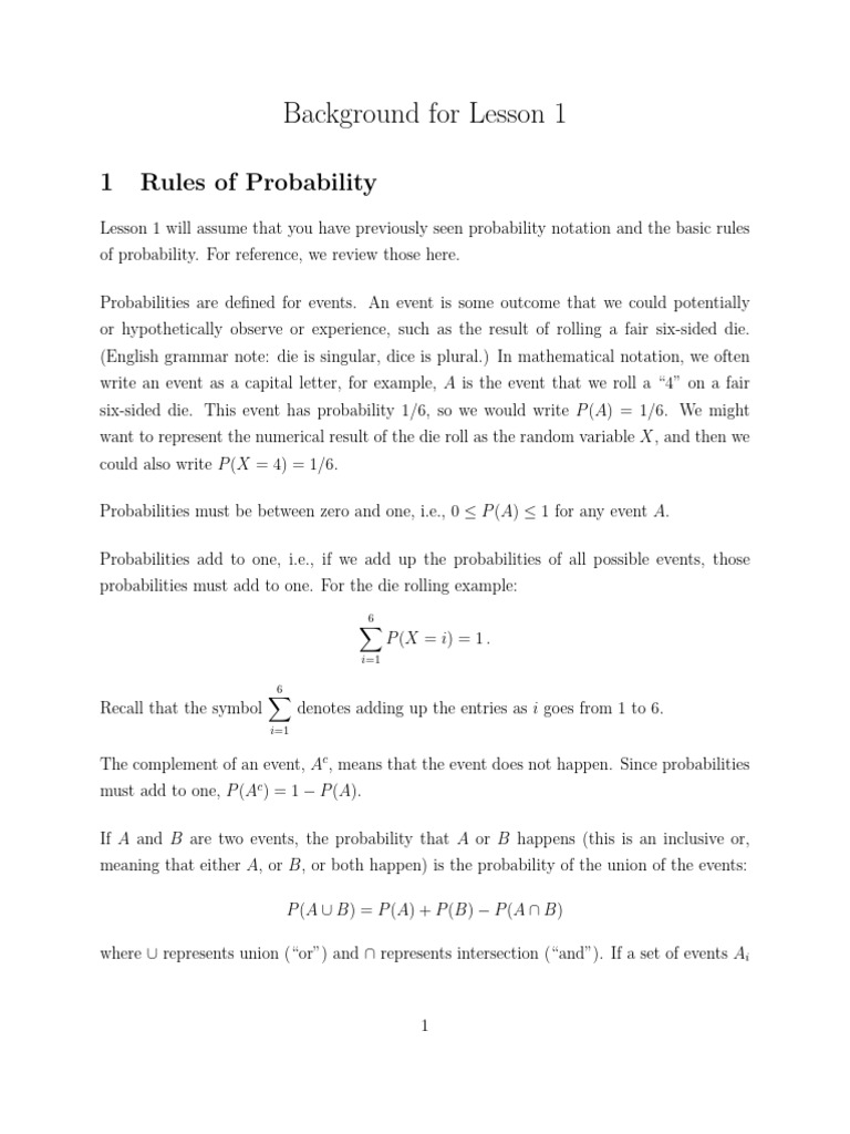 L1_background | PDF | Odds | Probability
