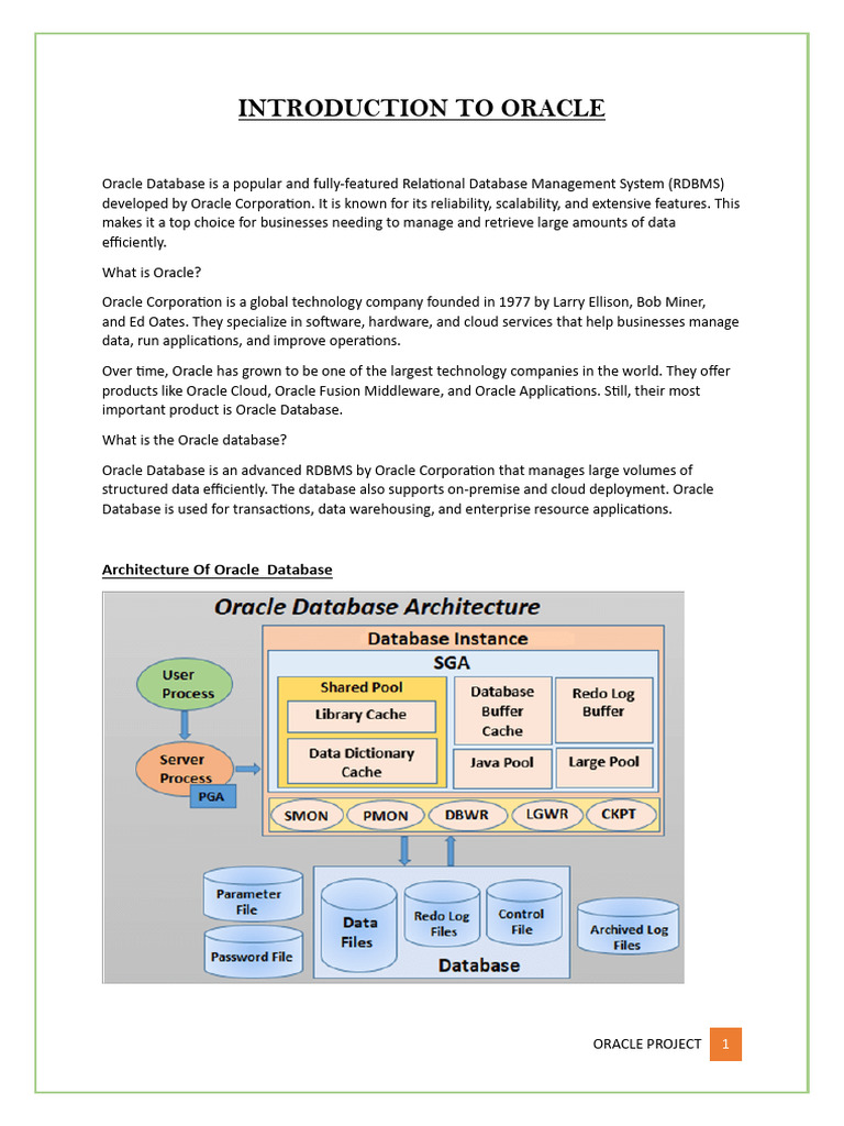 Oracle Database Overview and Editions | PDF | Relational Database ...