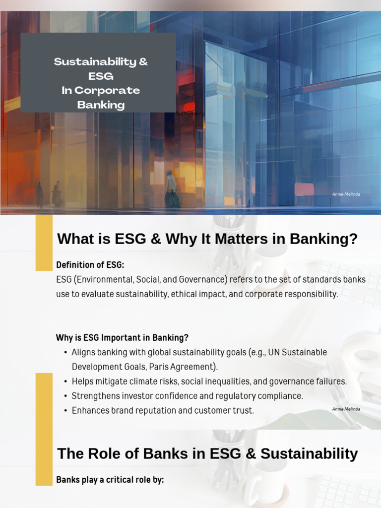 Sustainability & ESG in Corporate Banking | PDF | Sustainability ...