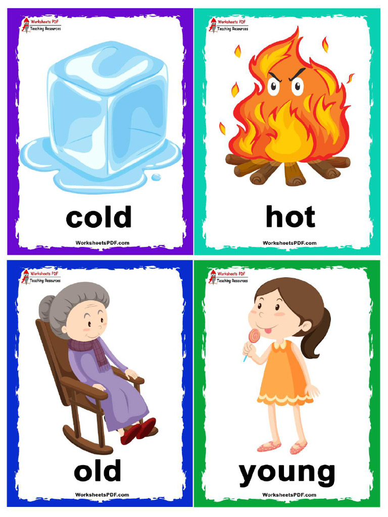 Opposite Adjectives Flashcards | PDF