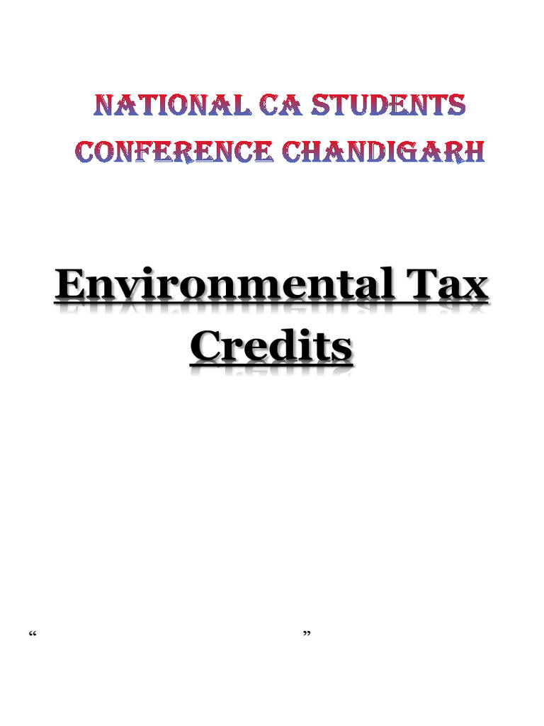 Environmental Tax Credits Final | PDF | Efficient Energy Use | Taxes