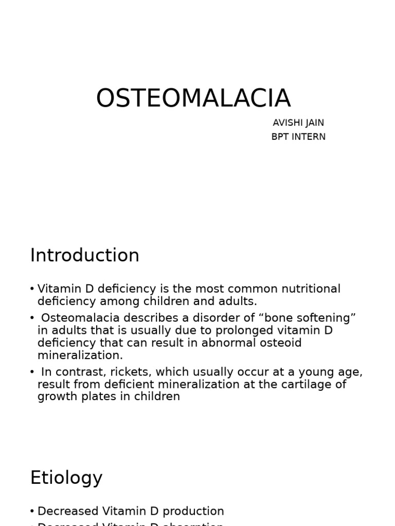 Osteomalacia: Causes, Symptoms, and Management | PDF