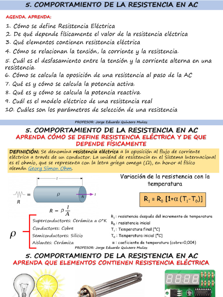 5 Comportamiento de Las Resistencias en Ac | PDF | Resistencia ...