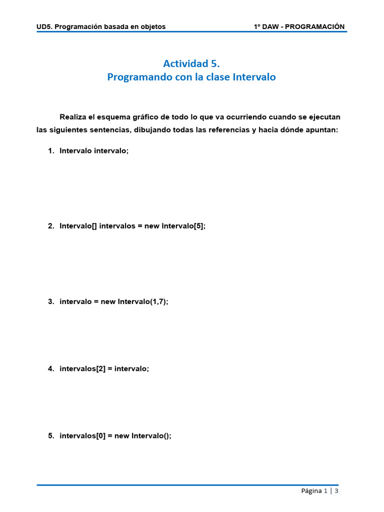 Actividad 5. Programando Con La Clase Intervalo (1) | PDF