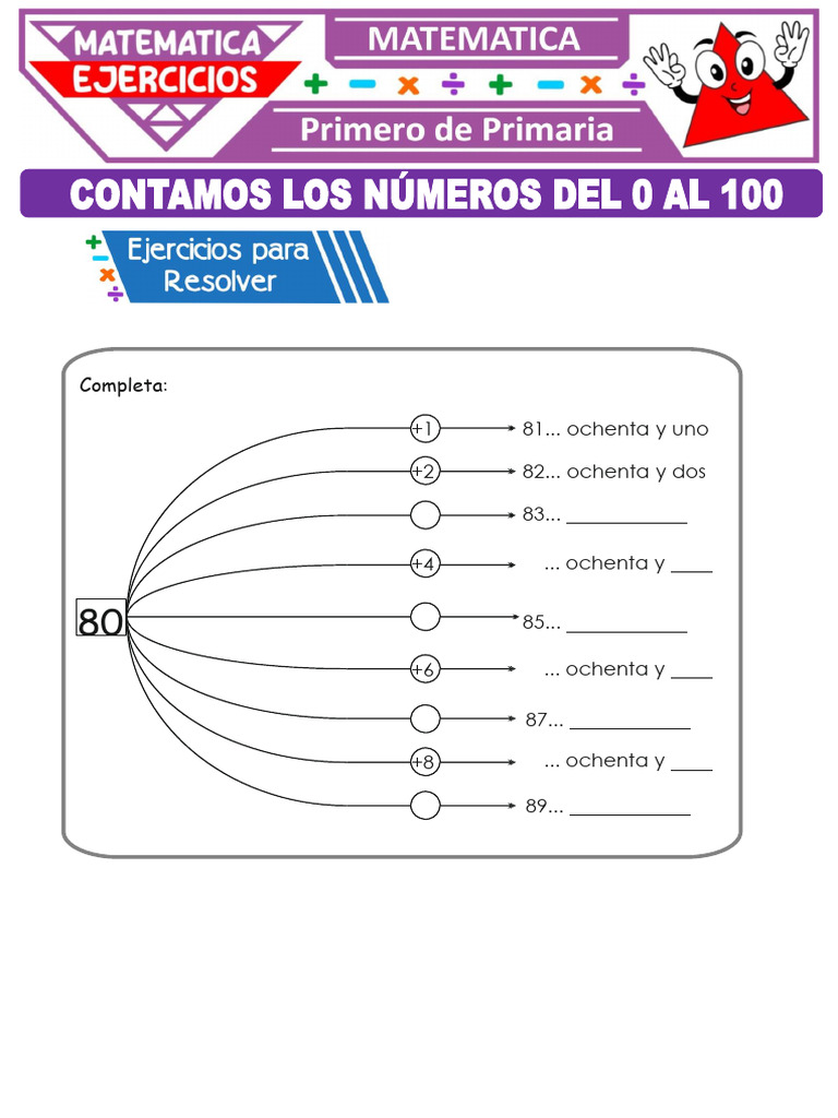 Contamos Los Numeros Del 0 Al 100 para Primer Grado de Primaria | PDF