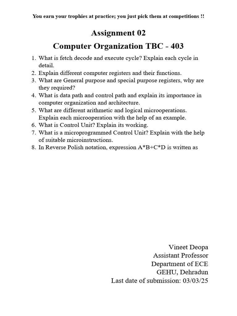 Computer Organization: Key Concepts Explained | PDF