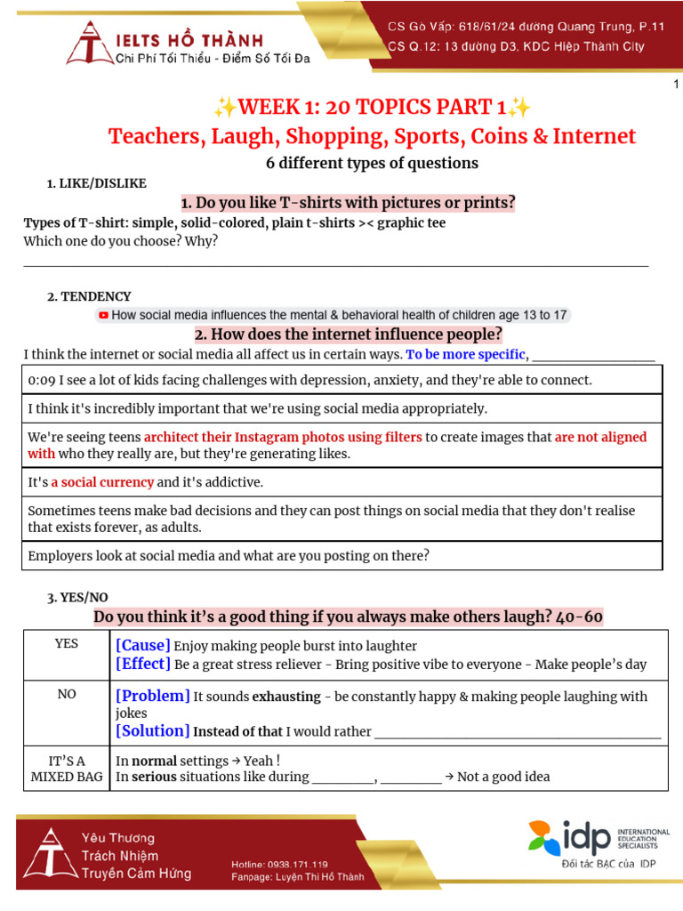 Handout_20 Topics Part 1_week 1 | PDF