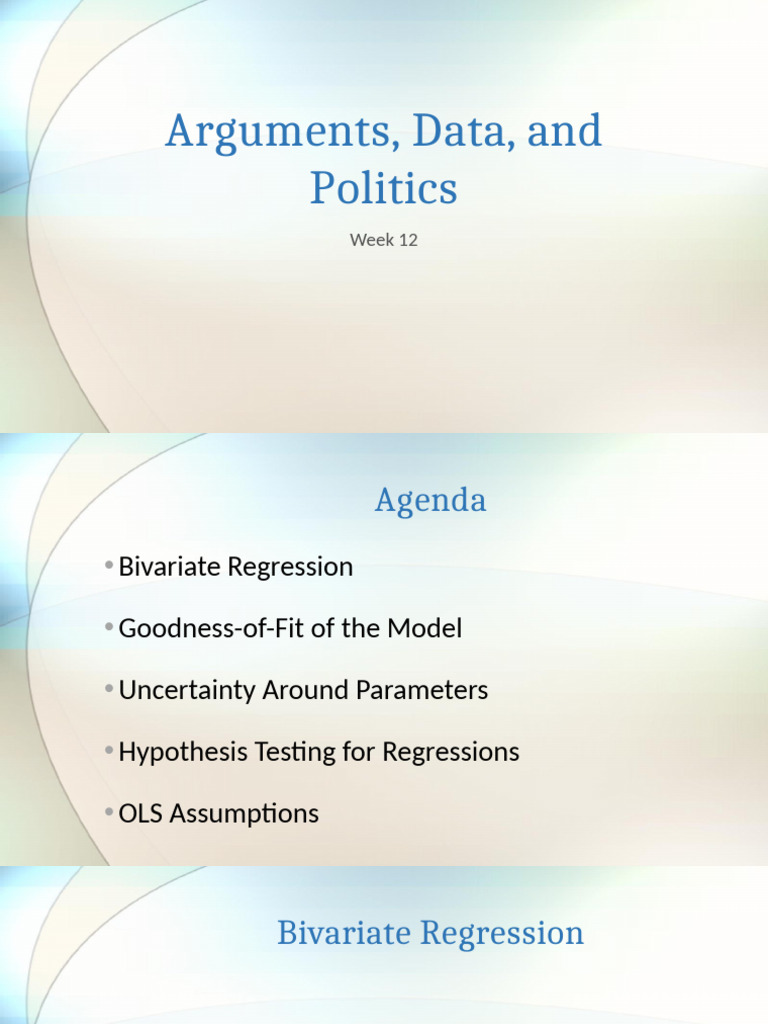 Week 12 Presentation | PDF | Errors And Residuals | Ordinary Least Squares