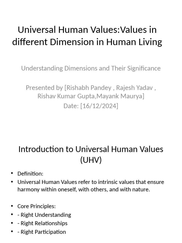 Universal Human Values | PDF
