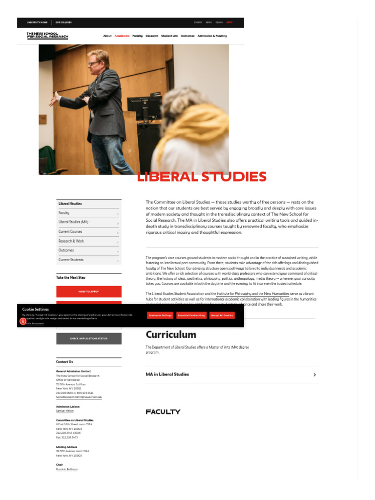 WWW Newschool Edu NSSR Liberal Studies | PDF | Liberal Arts Education ...