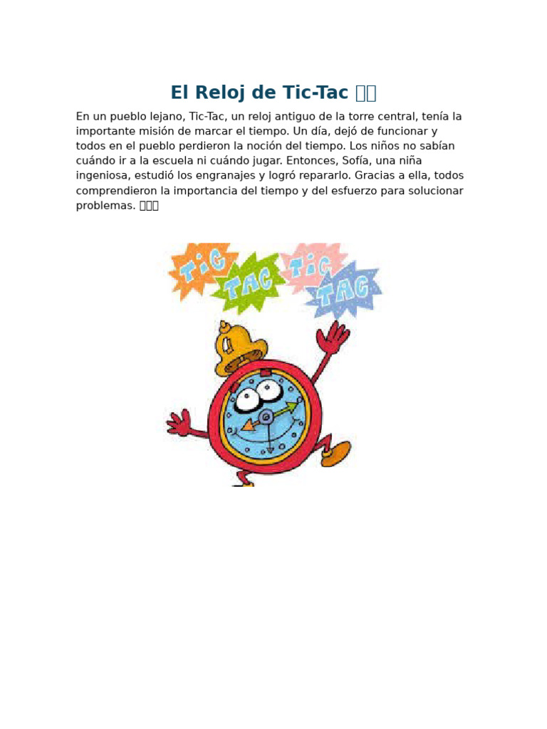 El Reloj Tic-Tac y el Valor del Tiempo | PDF