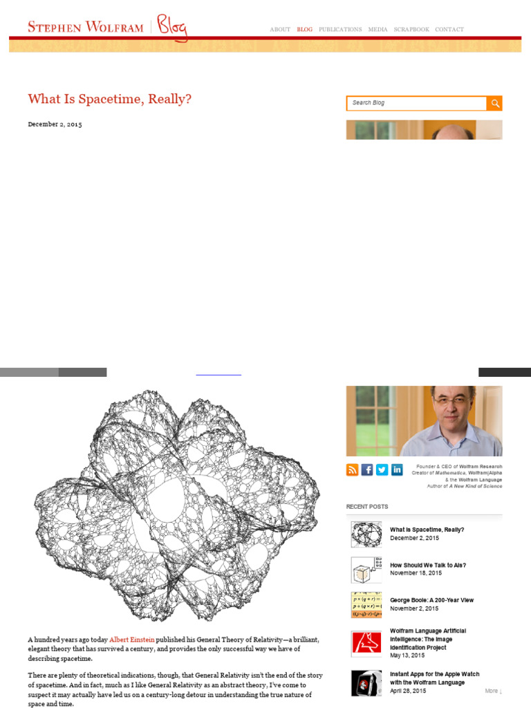 Blog Stephenwolfram Com 2015 12 What Is Spacetime Really | PDF ...