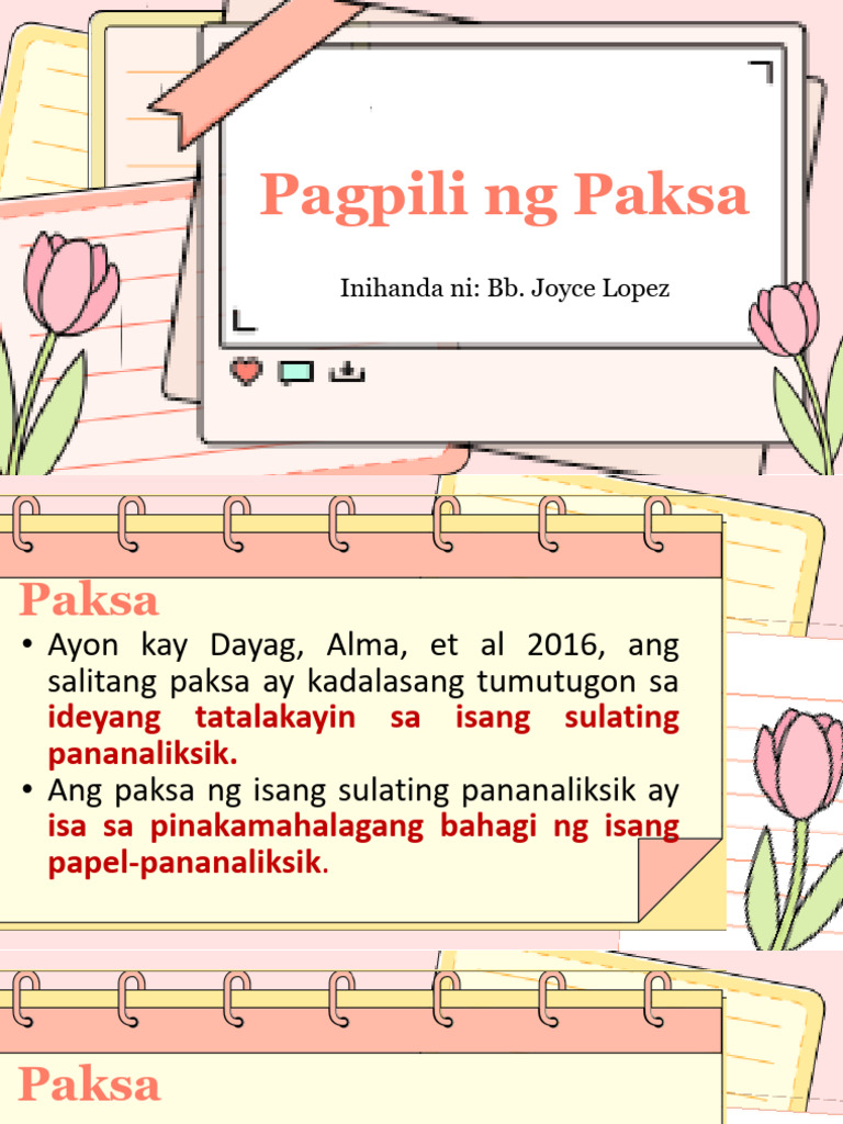 Pagpili NG Paksa | PDF
