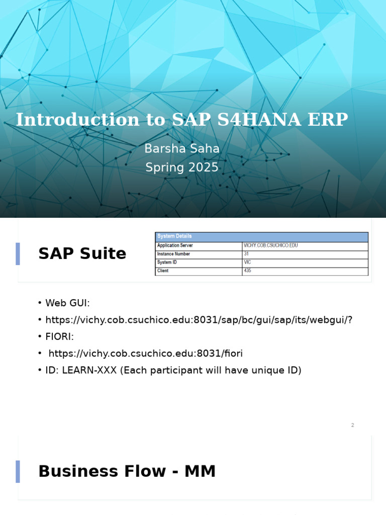 SAP S4HANA ERP: MM Business Flow Guide | PDF