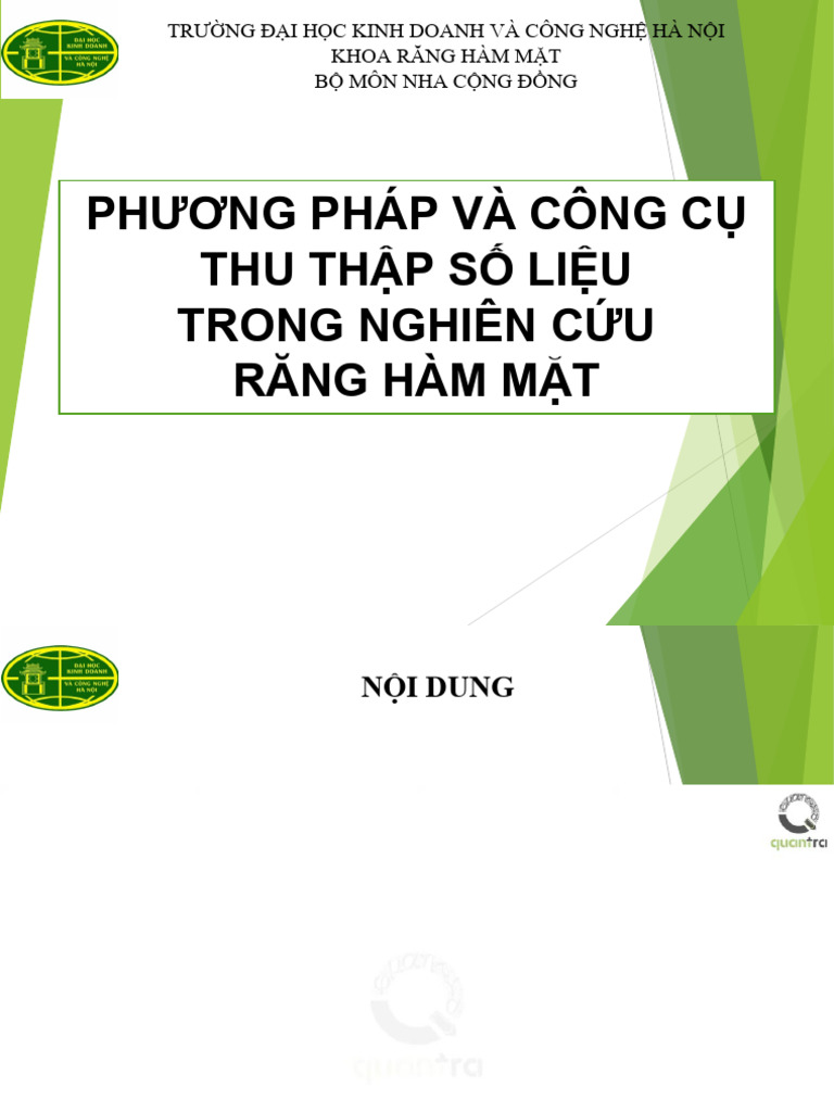 Bài 6 - Phương pháp và công cụ thu thập số liệu trong nghiên cứu RHM | PDF