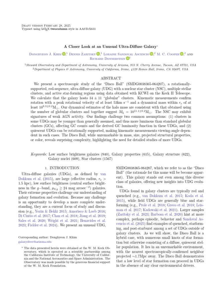 A Closer Look at an Unusual Ultra-Diffuse Galaxy | PDF | Galaxy ...