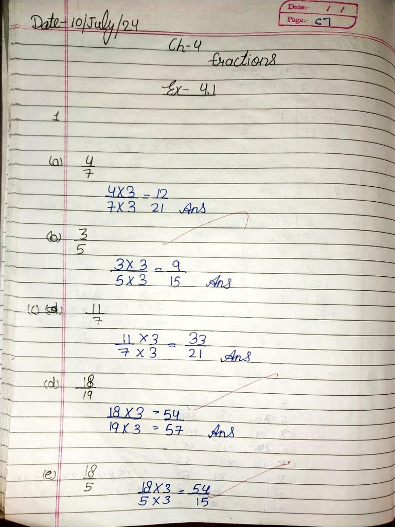 Maths. Chapter-4. Fractions | PDF