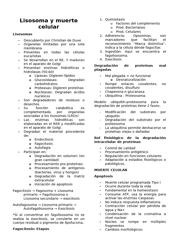 s07 - Lisosoma y Muerte Celular | PDF | Lisosoma | Apoptosis