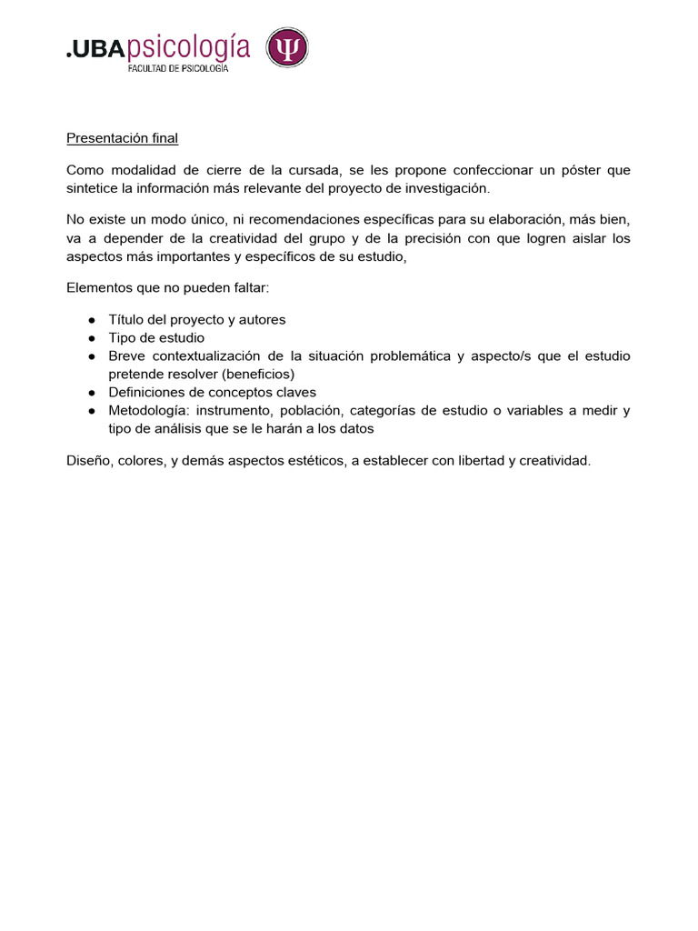 Consigna Póster | PDF