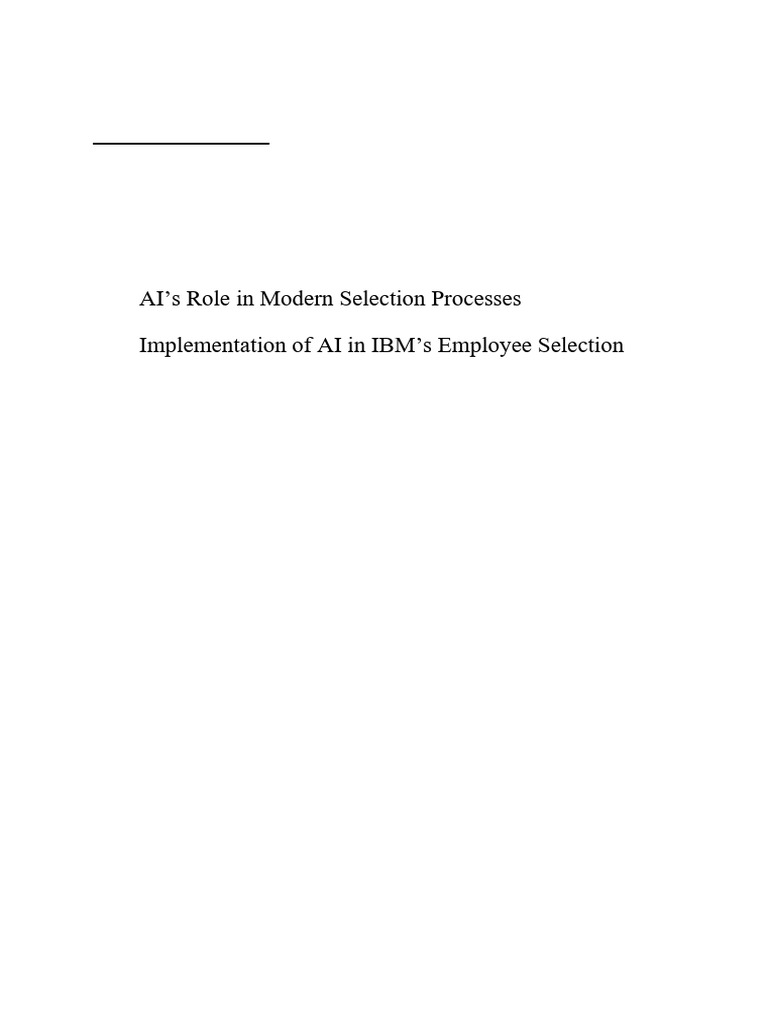 AI in Employee Selection Process: IBM Company | PDF | Artificial ...