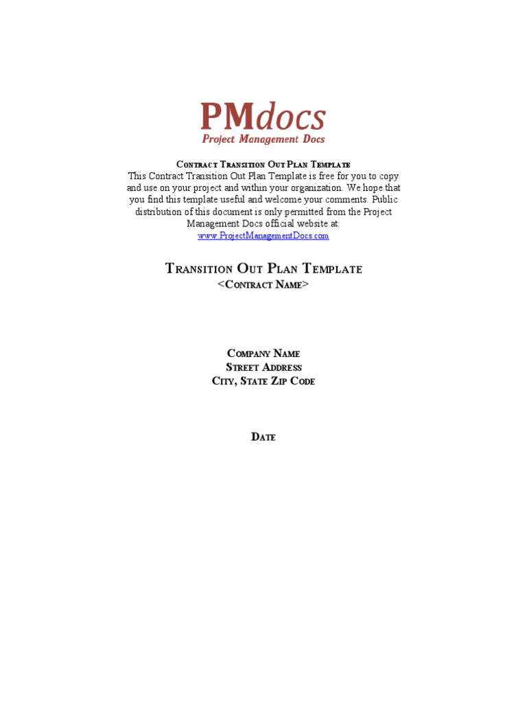 Transition Out Plan Template | PDF | Computing | Business