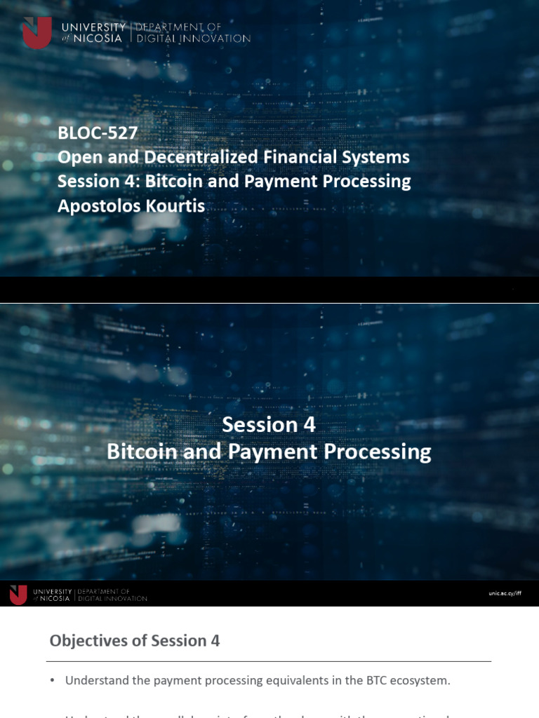 BLOC-527 - Session 4 - Bitcoin and Payment Processing (2025) | PDF | Bitcoin | Credit Card
