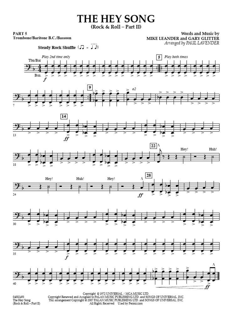 The Hey-Song Paul Lavender Trombone Part 5 | PDF