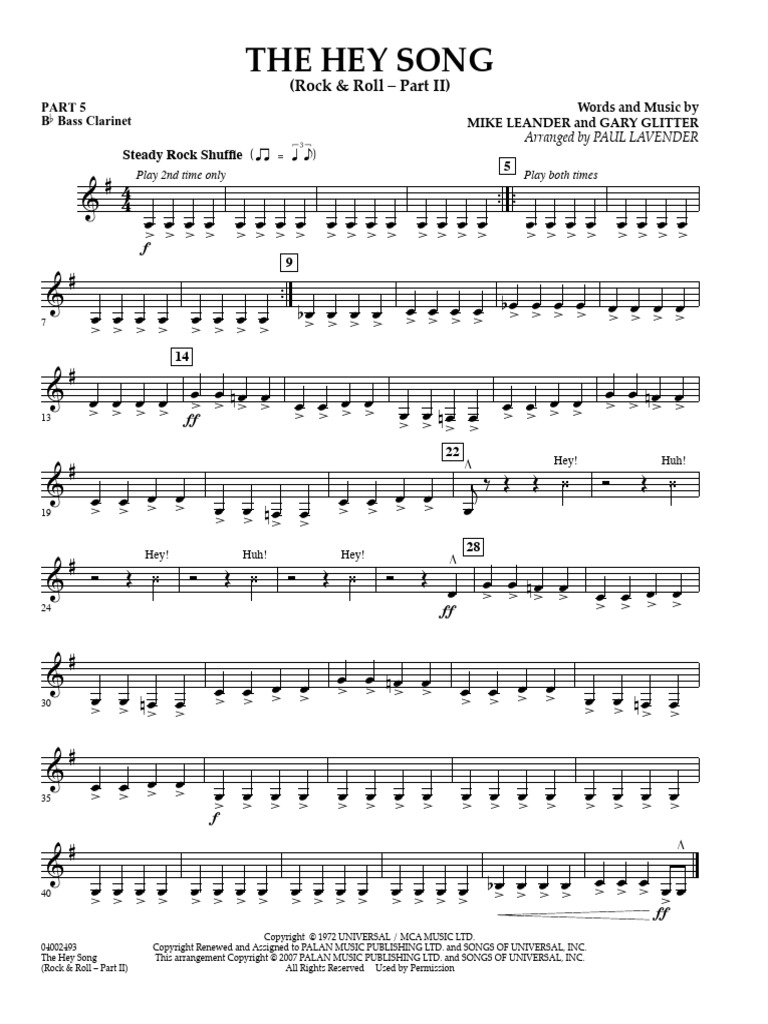 The Hey-Song - Paul Lavender - Bass Clarinet - Part 5 | PDF