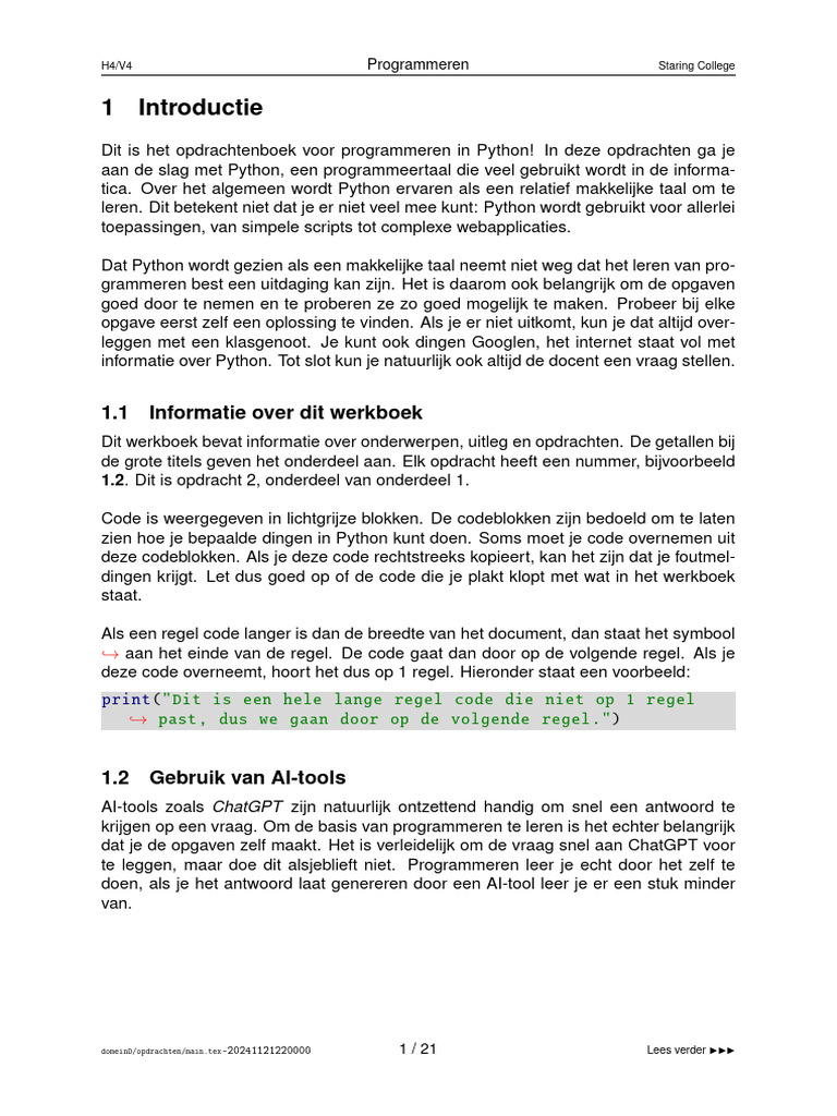 Programmeren 20241121 | PDF