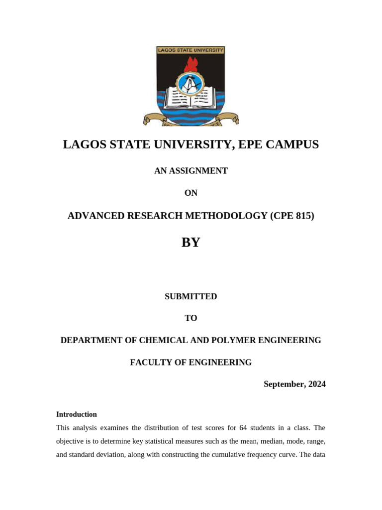 Advanced Research Methodology Statistics Assignment | PDF | Mode ...