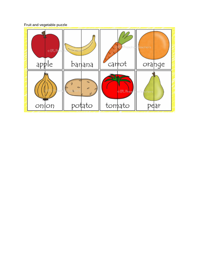 Fruit and Vegetable Puzzle Game | PDF