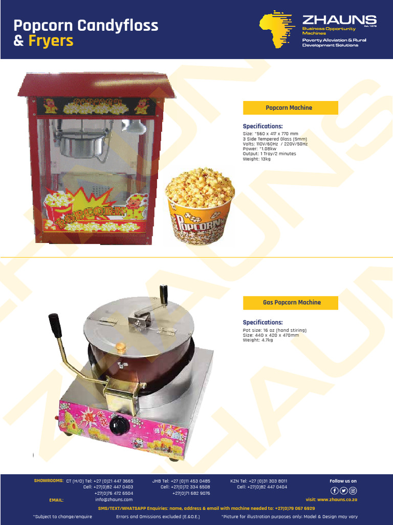 Popcorn Candy-Floss Fryers | PDF