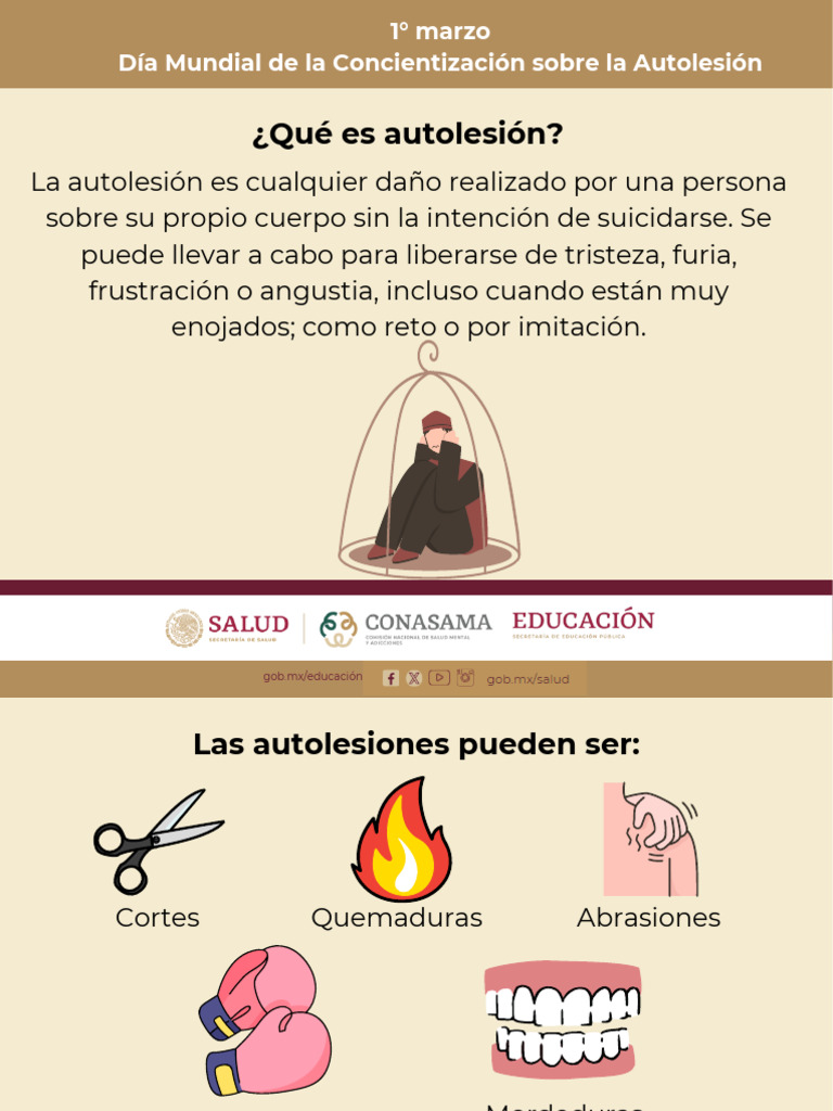 Infografía Que Son Las Autolesiones | PDF