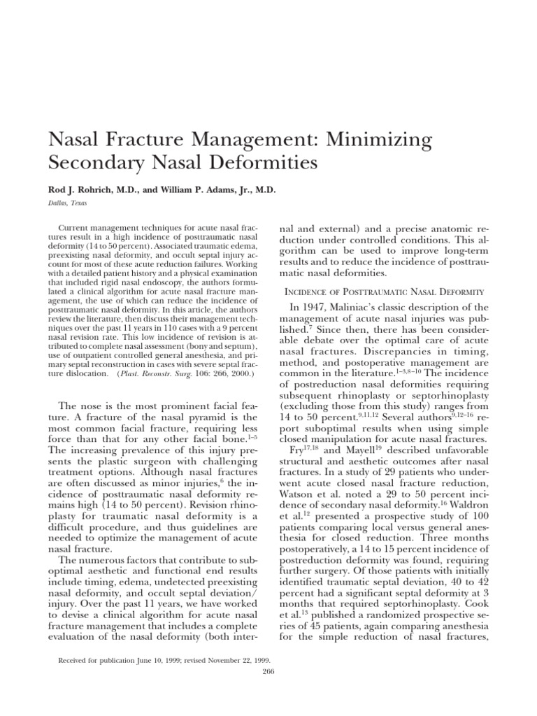 Rohrich R. J.Adams W. P. (2000) - Nasal Fracture Management Minimizing ...