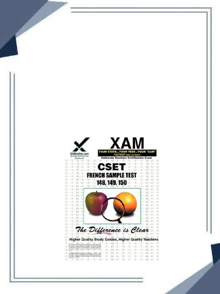 CSET French Sample Test 149 150 Teacher Certification 2nd Edition XAM ...