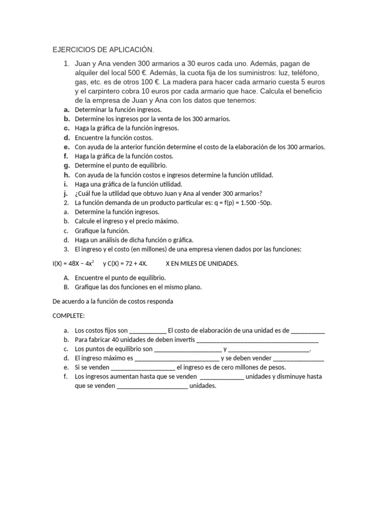 Ejercicios de Aplicacion. | PDF