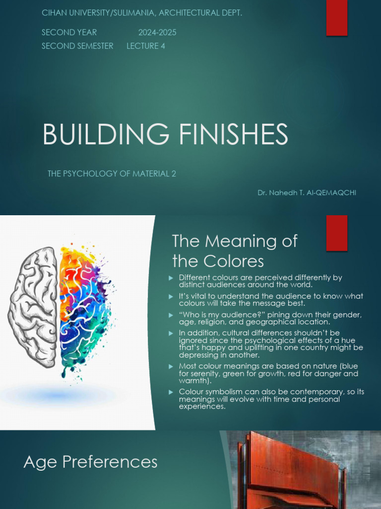 Building Finishes 4 | PDF | Color | Psychology