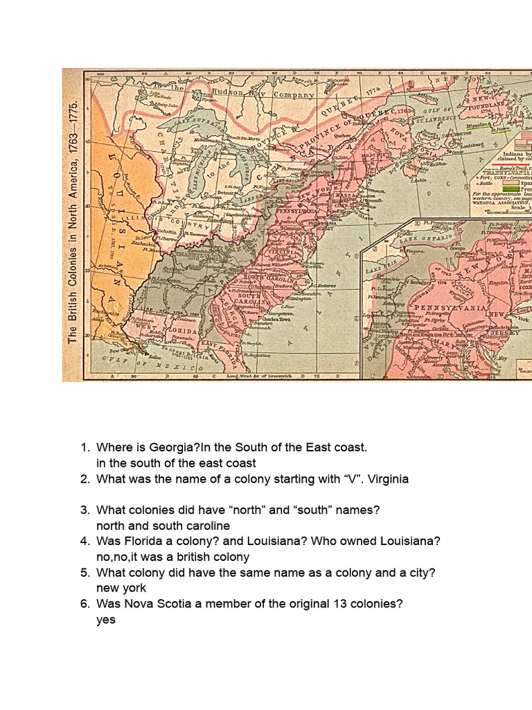 Map of The 13 American Colonies | PDF