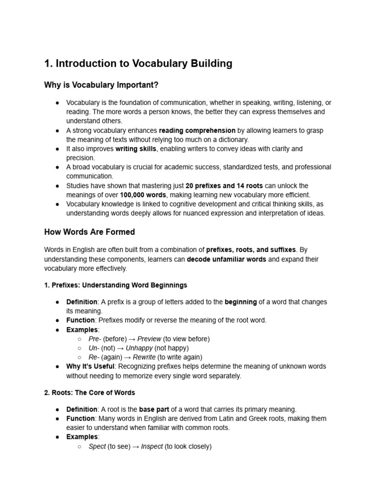English Vocabulary Building | PDF | Vocabulary | Word