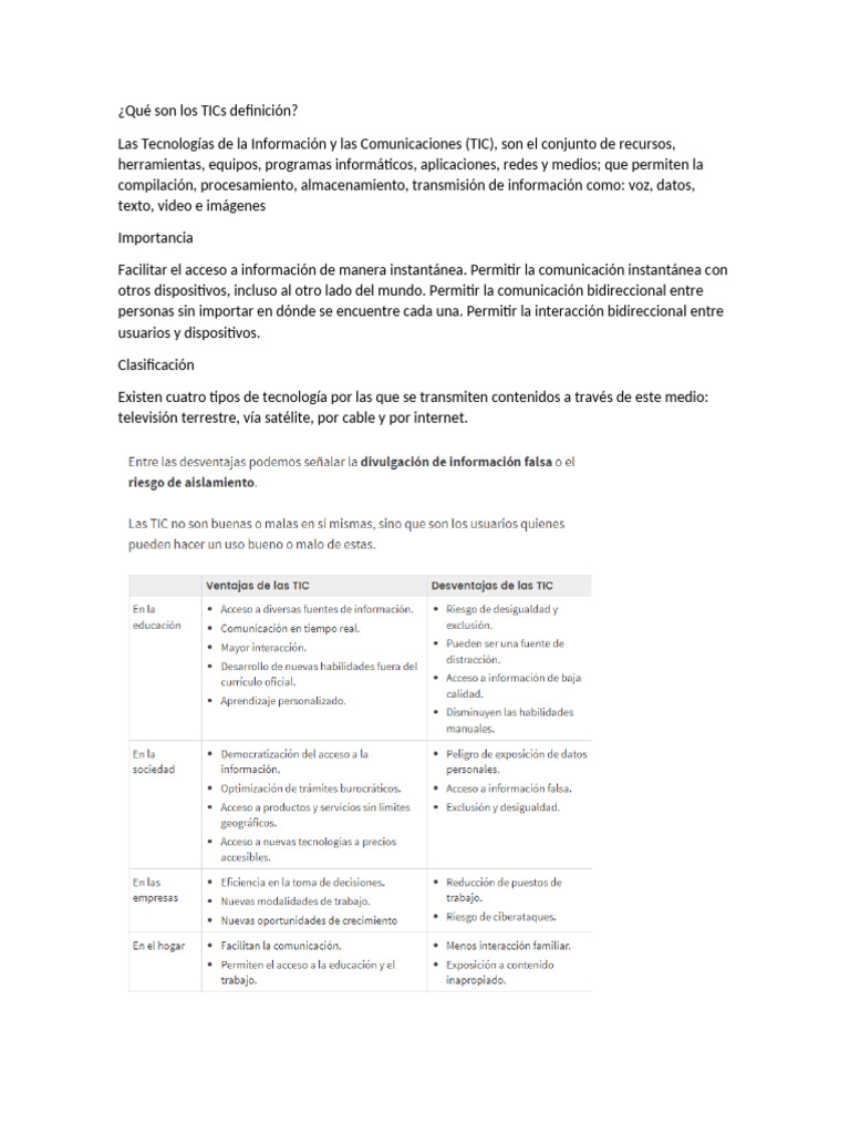 Qué Son Los TICs Definición | PDF