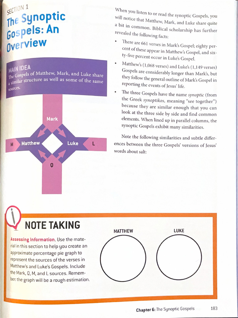 Synoptic Gospels Textbook Pages | PDF