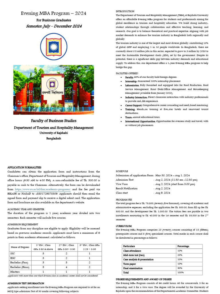 2024 JUNE-EMBA Brochure-1YR Revised | PDF | Tourism | Master Of ...