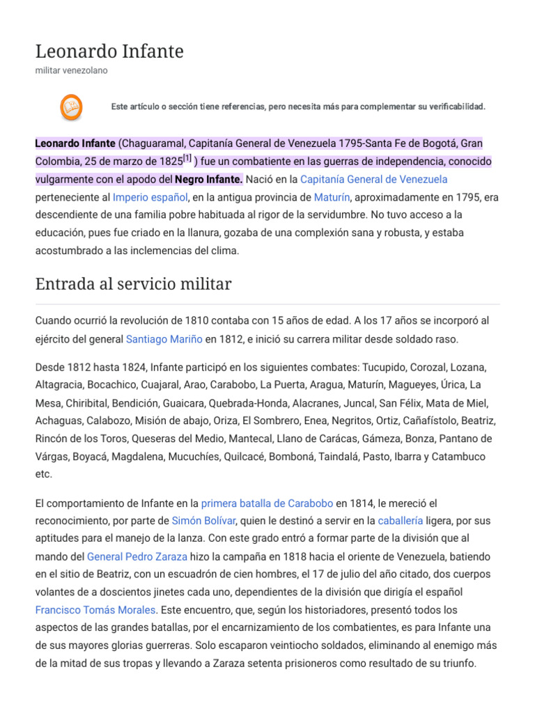 Leonardo Infante - Wikipedia, La Enciclopedia Libre | PDF