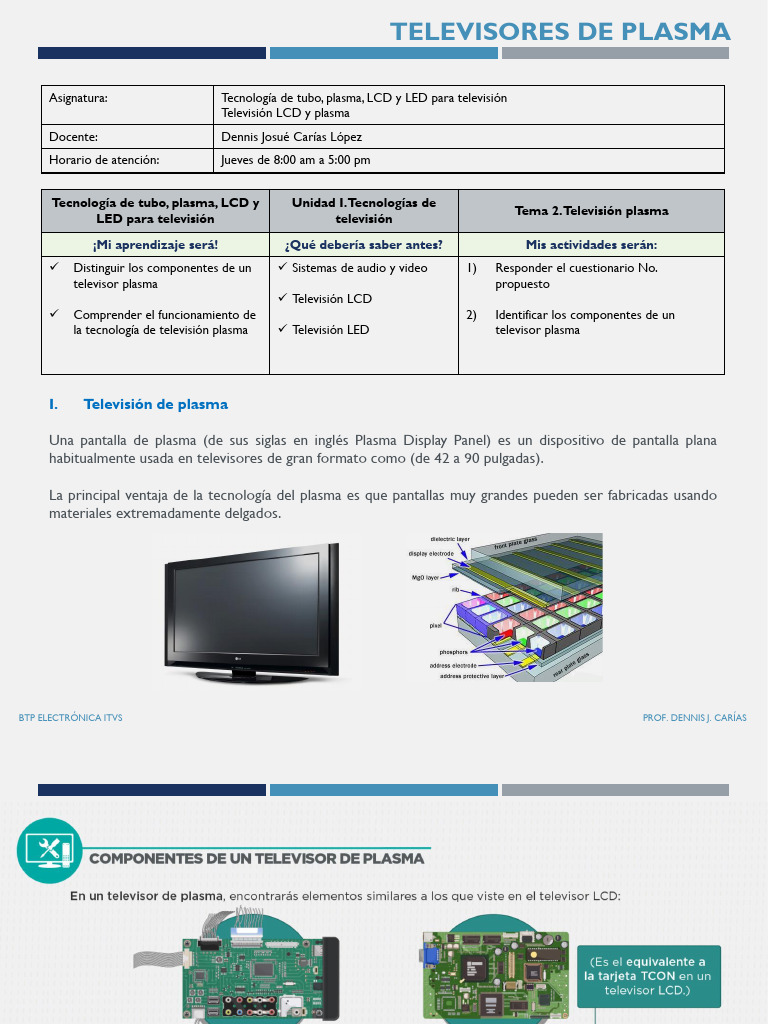 2. Partes TV PLASMA | PDF | Electricidad | Imagen